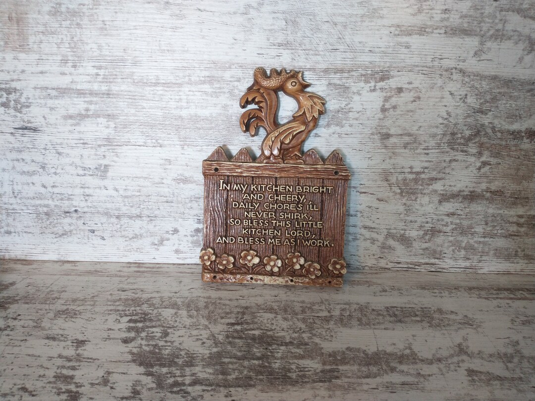 Vintage Rooster Kitchen Plaque: Farmhouse Prayer Decor - Etsy