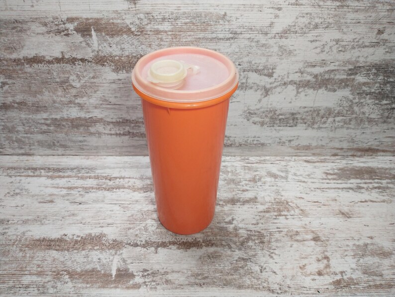 Vintage Orange Tupperware Container With Pouring Lid: 1970s Kitchen ...