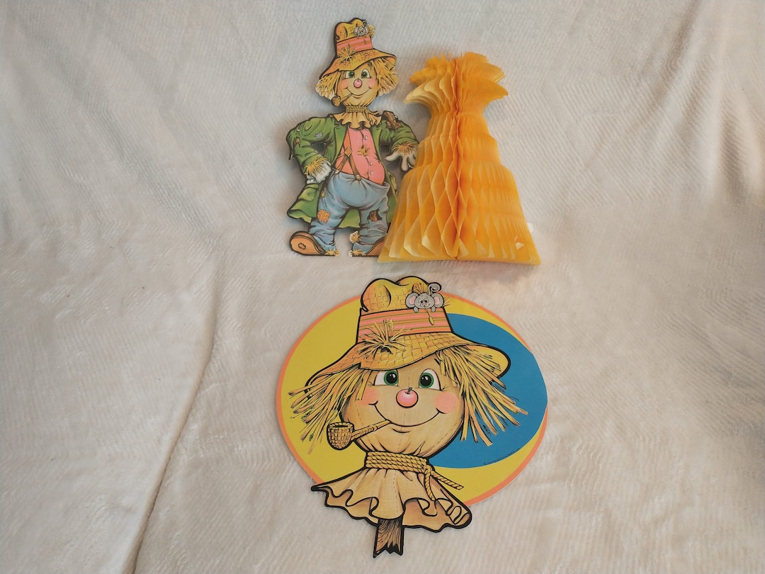 Vtg Scarecrow Fall Cutouts | Retro Fall/thanksgiving Cutouts | Vintage ...