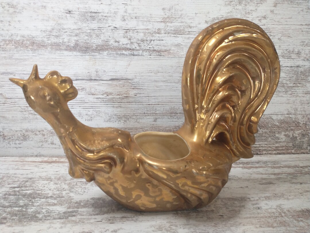 Vtg Art Deco Cameron Clay Products 24KT Weeping Gold Art Pottery ...