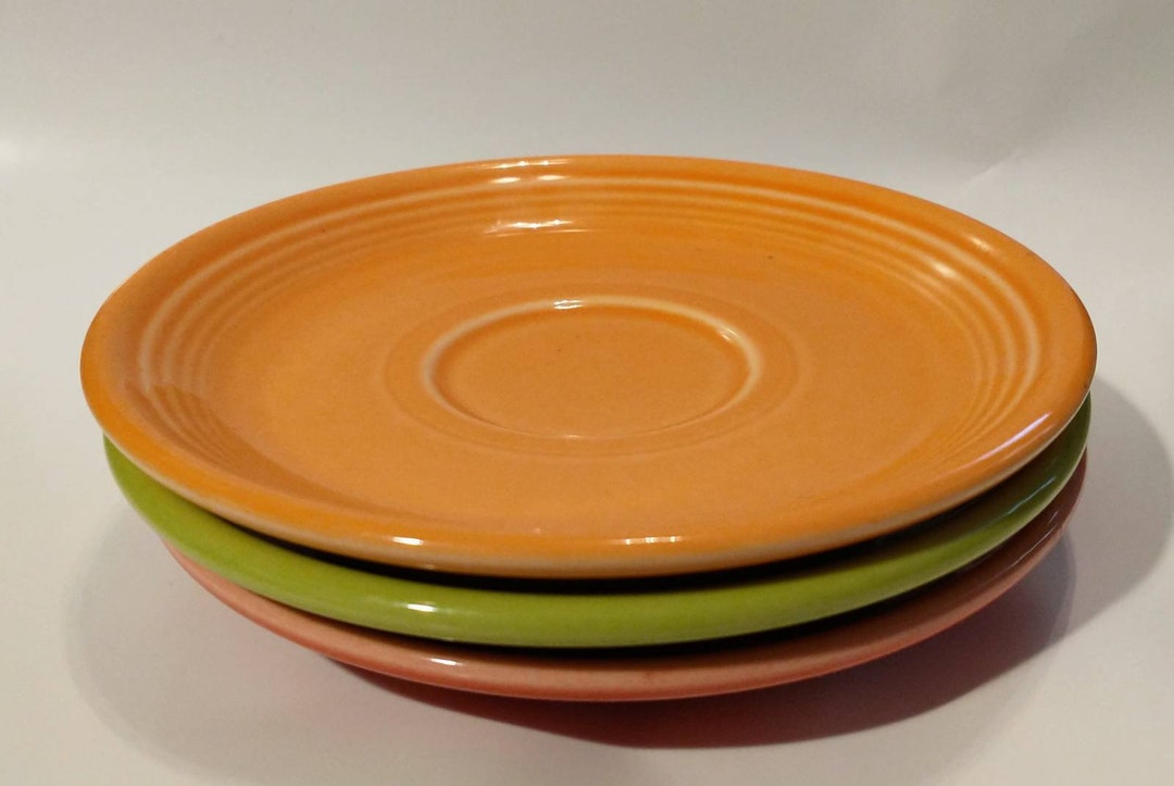 Homer Laughlin/fiesta Saucers Set of 3 | Fiesta Lime Green | Fiesta ...