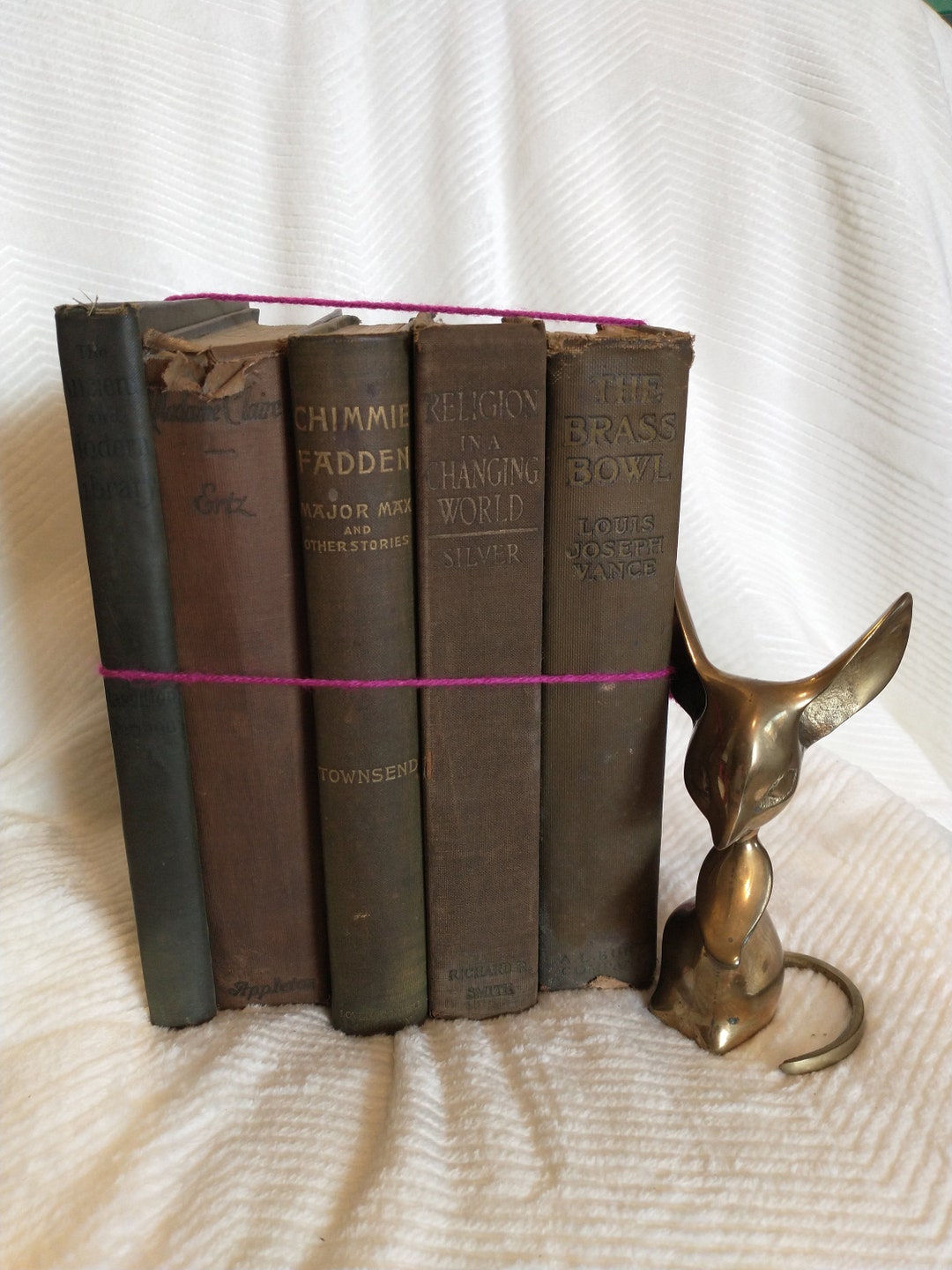 Vintage Books Bundle Decorative Wall Art Bookshelf Old Book Decor ...