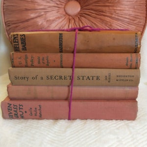 Antique Book Stack Decor Vintage Terra Cotta Colored Stack of Books ...