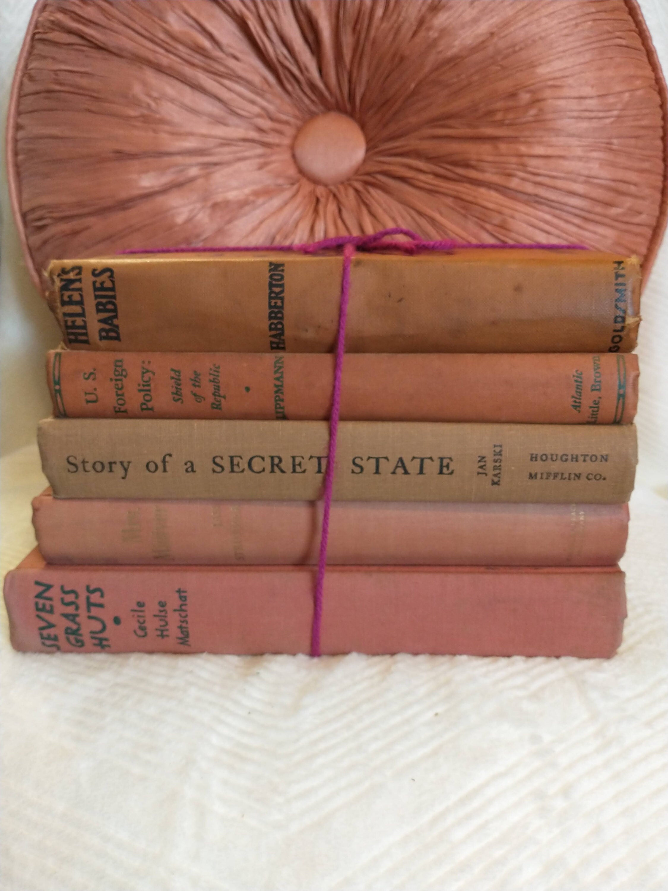 Antique Book Stack Decor Vintage Terra Cotta Colored Stack - Etsy