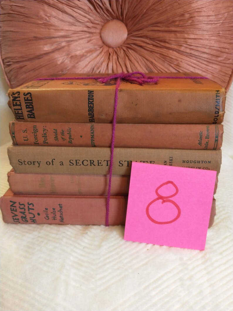 Antique Book Stack Decor Vintage Terra Cotta Colored Stack - Etsy