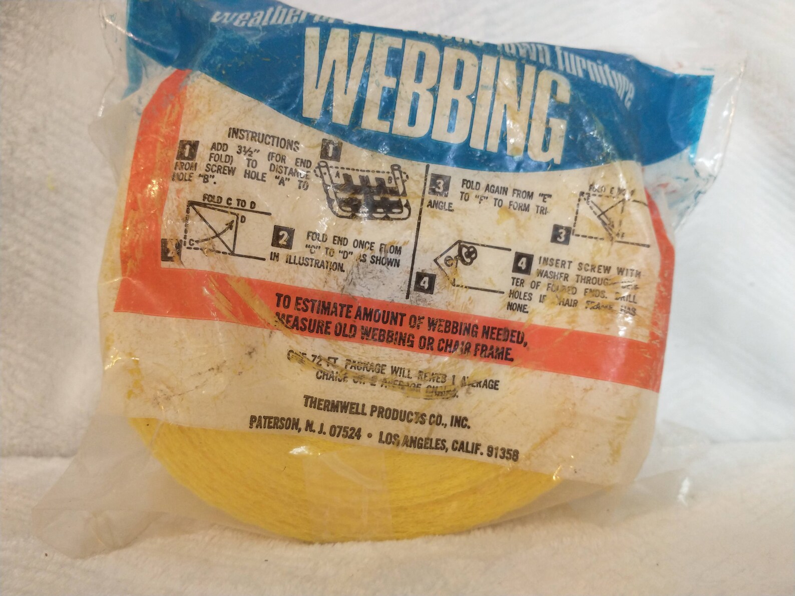 Vintage Yellow Lawn Chair Webbing Kit: Full Roll, New Old Stock - Etsy