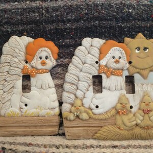 AS IS Chick Switch Plate Cover Set Feat Double and Single Light Switch ...