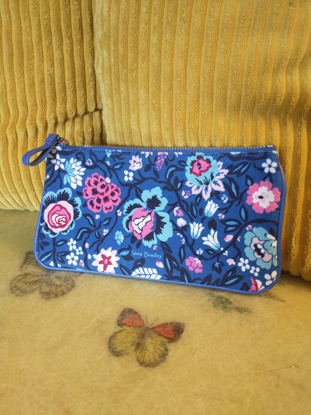 Retired Vera Bradley Floral Top Microfiber Wallet | Vera Bradley Zipper ...