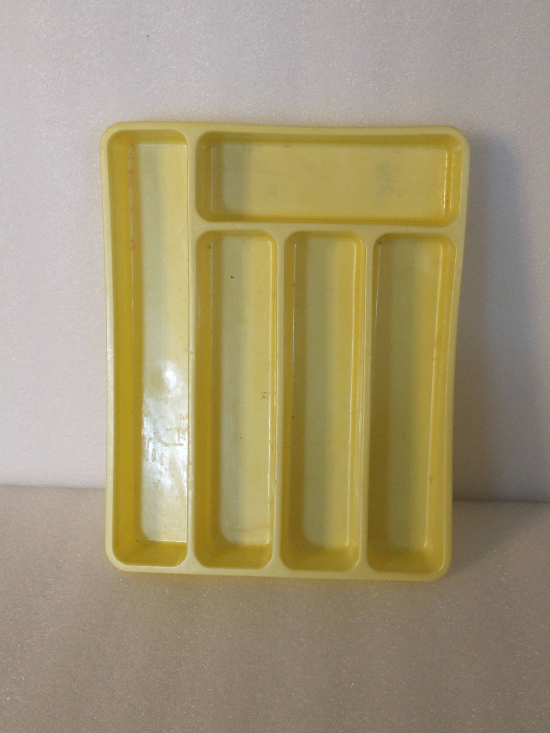 Yellow Silverware Tray | Vintage Yellow Silverware Organizer | Yellow ...