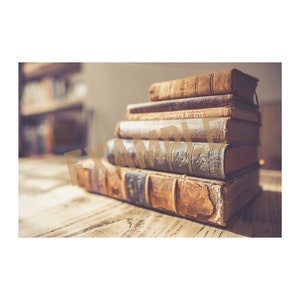 Antique Book Stack Decor | Vintage Red/green/blue Stack of Books ...