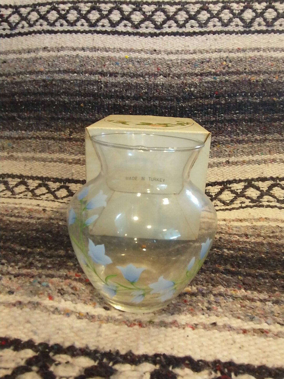 Signed Handpainted Clear Glass Vase Made in Turkey Marked Sweden | Hand ...