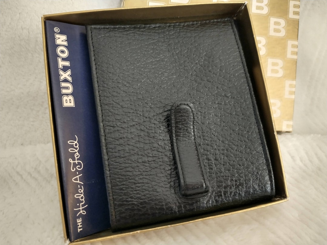 Vintage NOS Buxton Hide-a-fold Mens Cowhide Wallet in Original Box ...