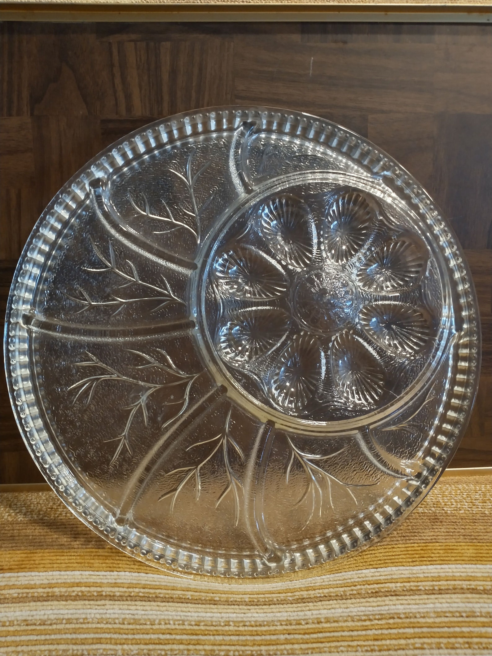 Vintage Indiana Clear Glass Deviled Egg Plate: 15" Holiday Charcuterie ...