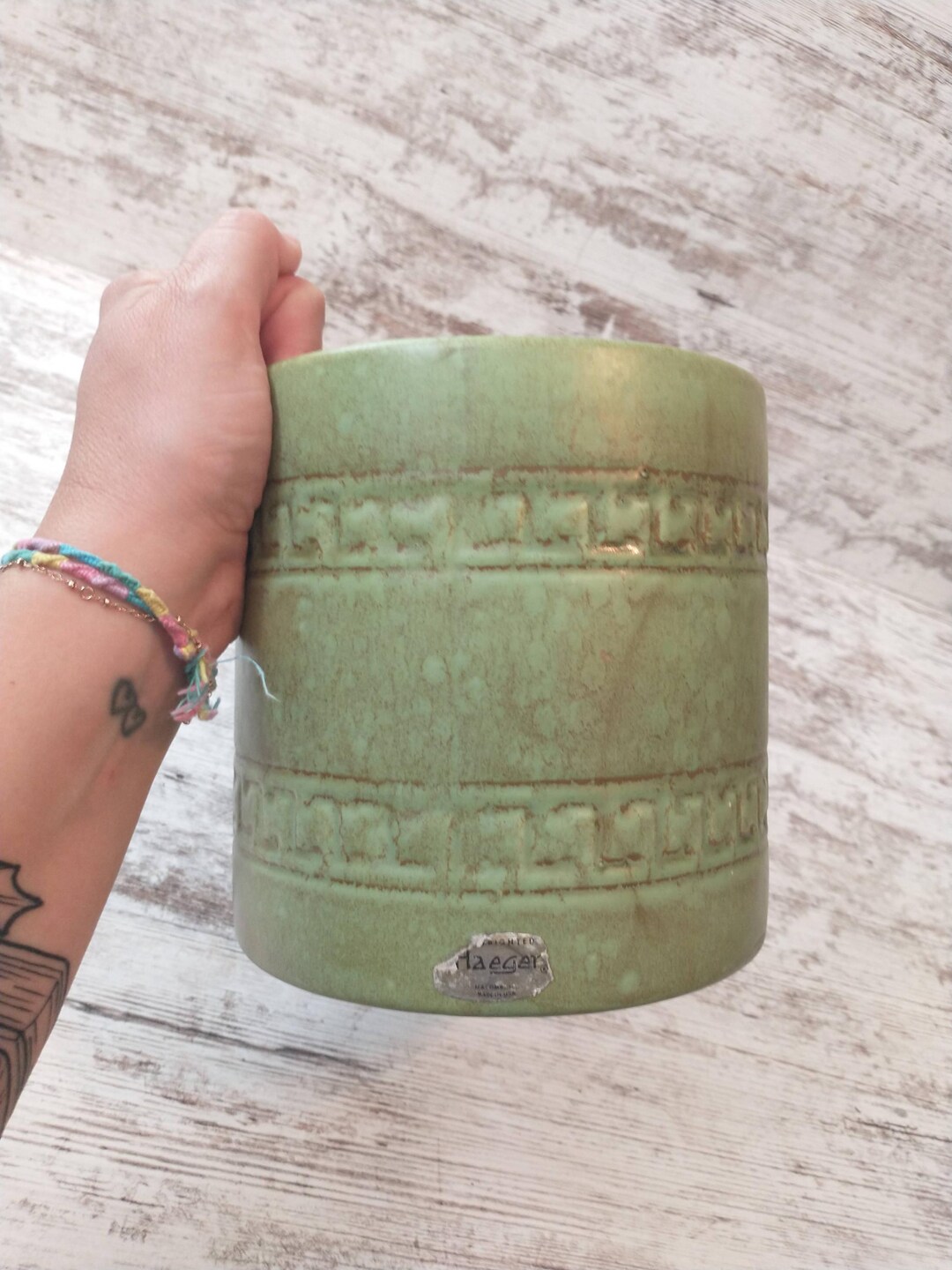 Sage Green Haeger Pottery Flower Pot: Large USA Vase - Etsy