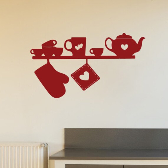 Mitten Kitchen Shelf Vinyl Wall Decal / Kitchen Decor | Etsy