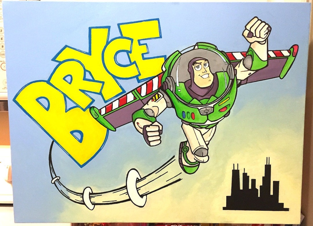 Custom, Personalized Buzz Lightyear Painting, Canvas, Acrylic, Toy ...