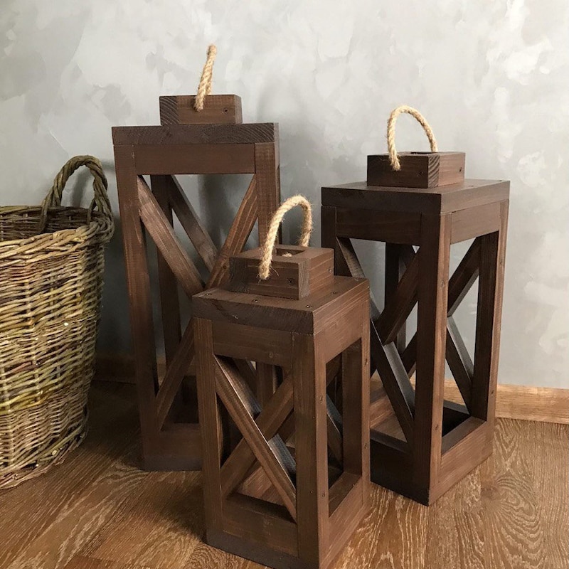 Rustic Lanterns - Etsy