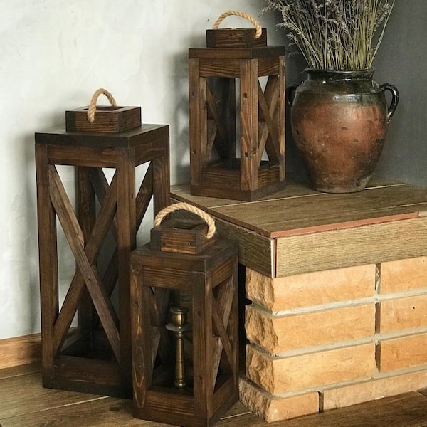 Rustic Lanterns - Etsy