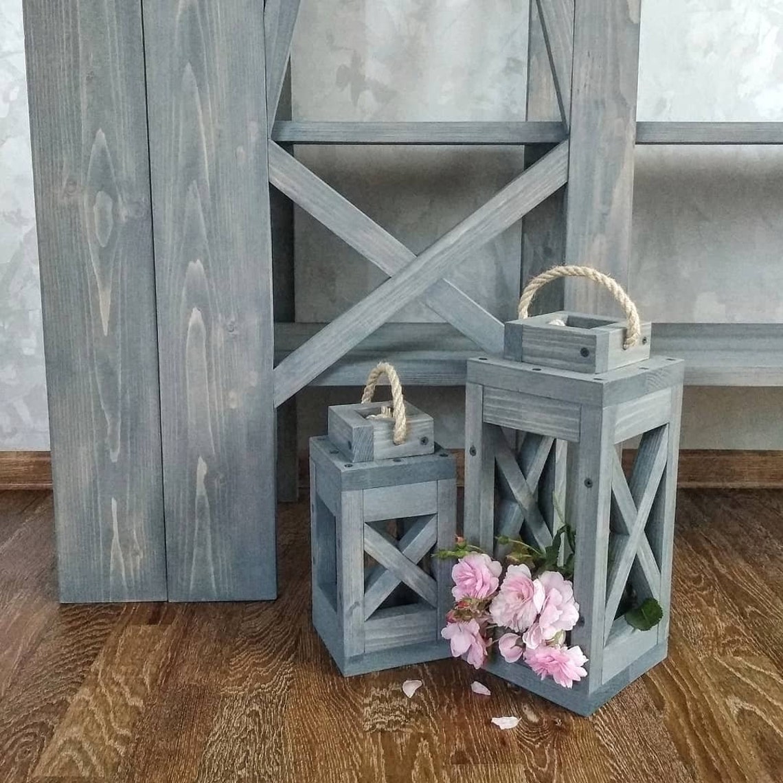 Rustic Wooden Lantern 35 Cm Decorative Lantern Lantern - Etsy