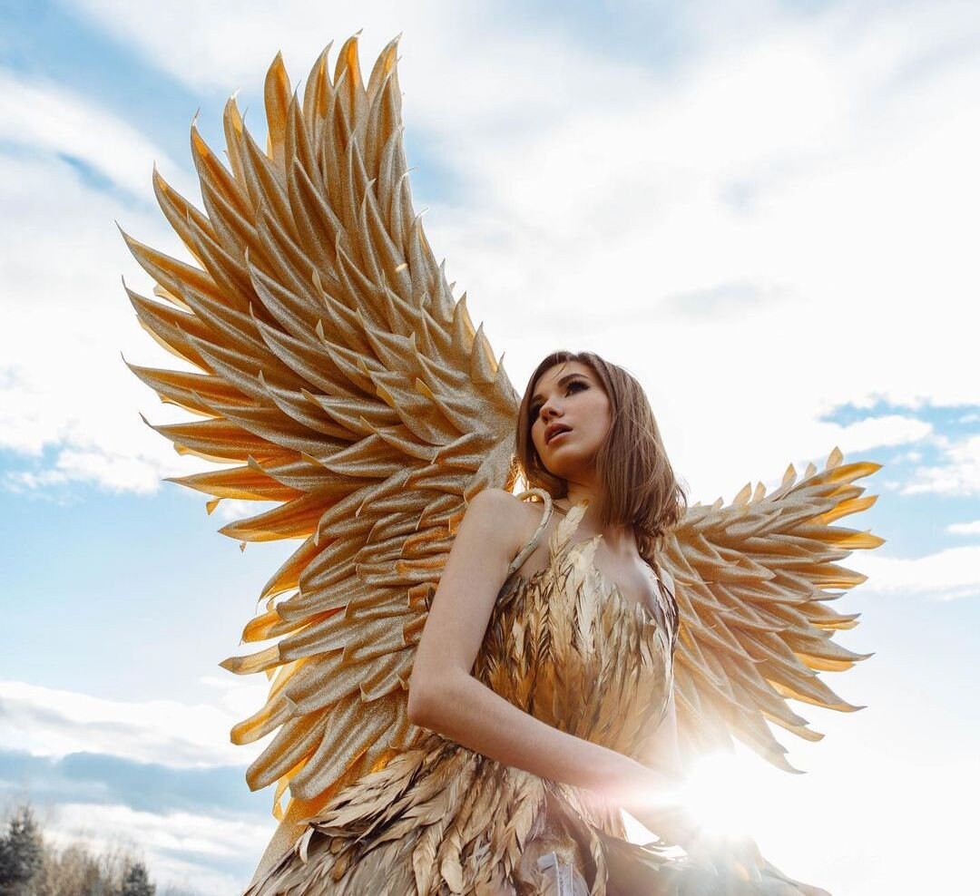 Angel Wings Gold, Christmas Party Wings, Angel Wings Gold Costume ...