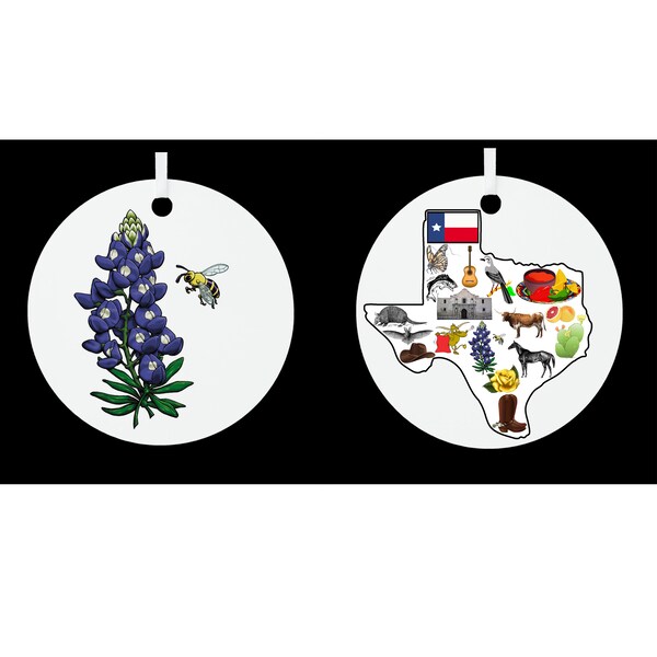 Texas Symbols Ornaments - Etsy