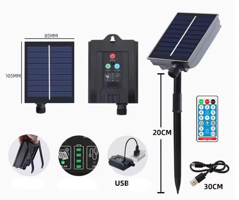 Solar Fairy Lights 66 Ft, USB Rechargeable, 8 Modes - Etsy