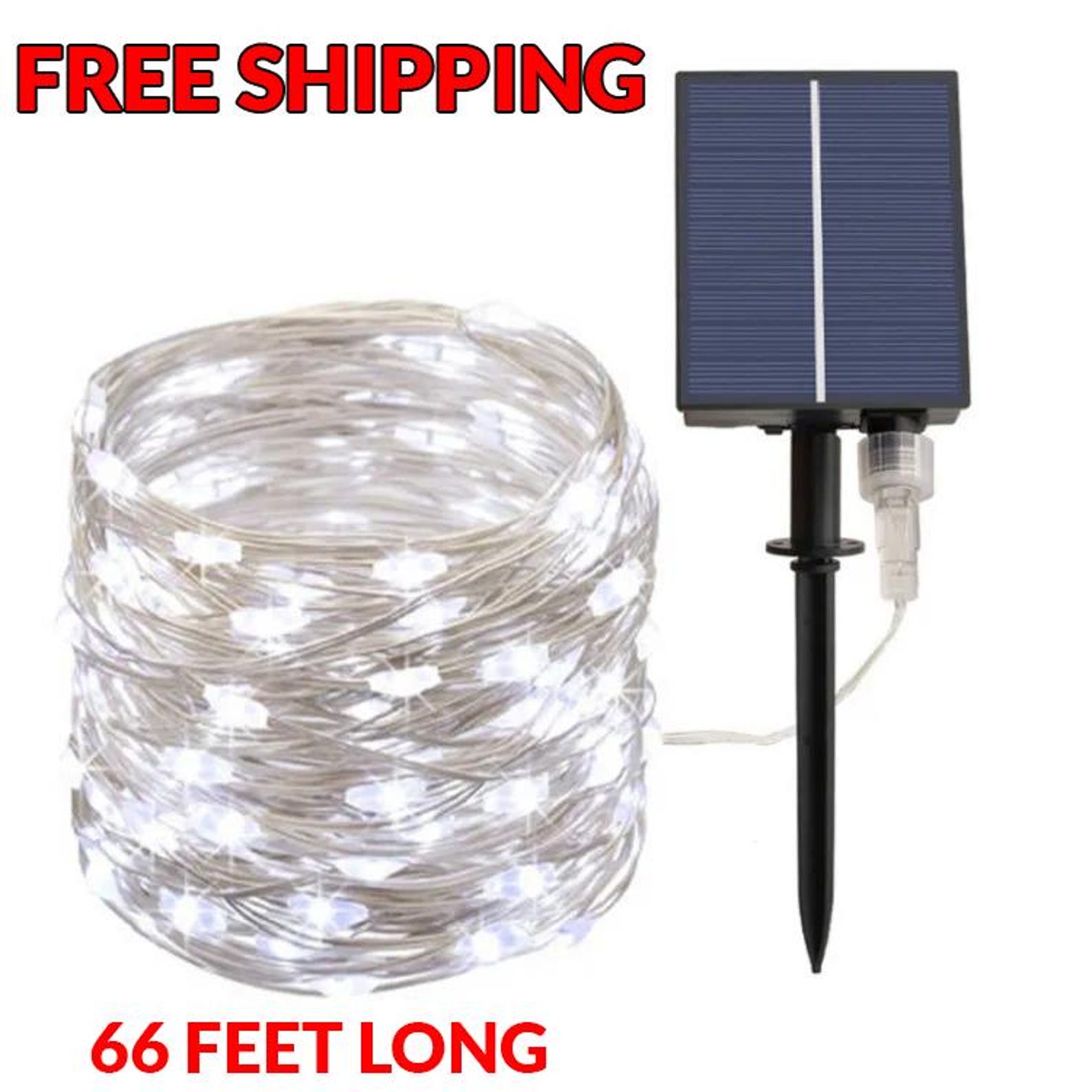 Solar Fairy Lights 66 Ft, USB Rechargeable, 8 Modes - Etsy