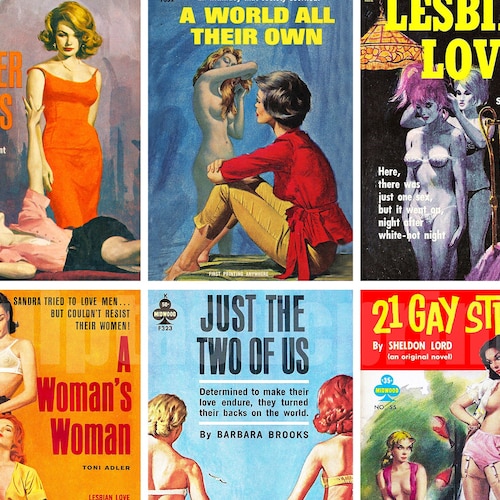 Lesbian Pulp Paperback Cover Collage Collage Of 9 Pulp Etsy