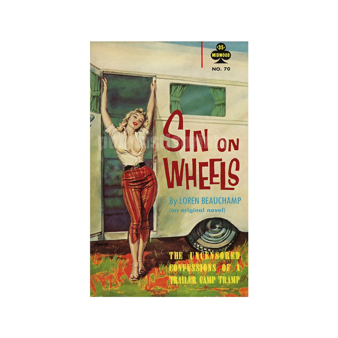 Sin on Wheels Vintage Pulp Paperback Cover Art Print - Etsy