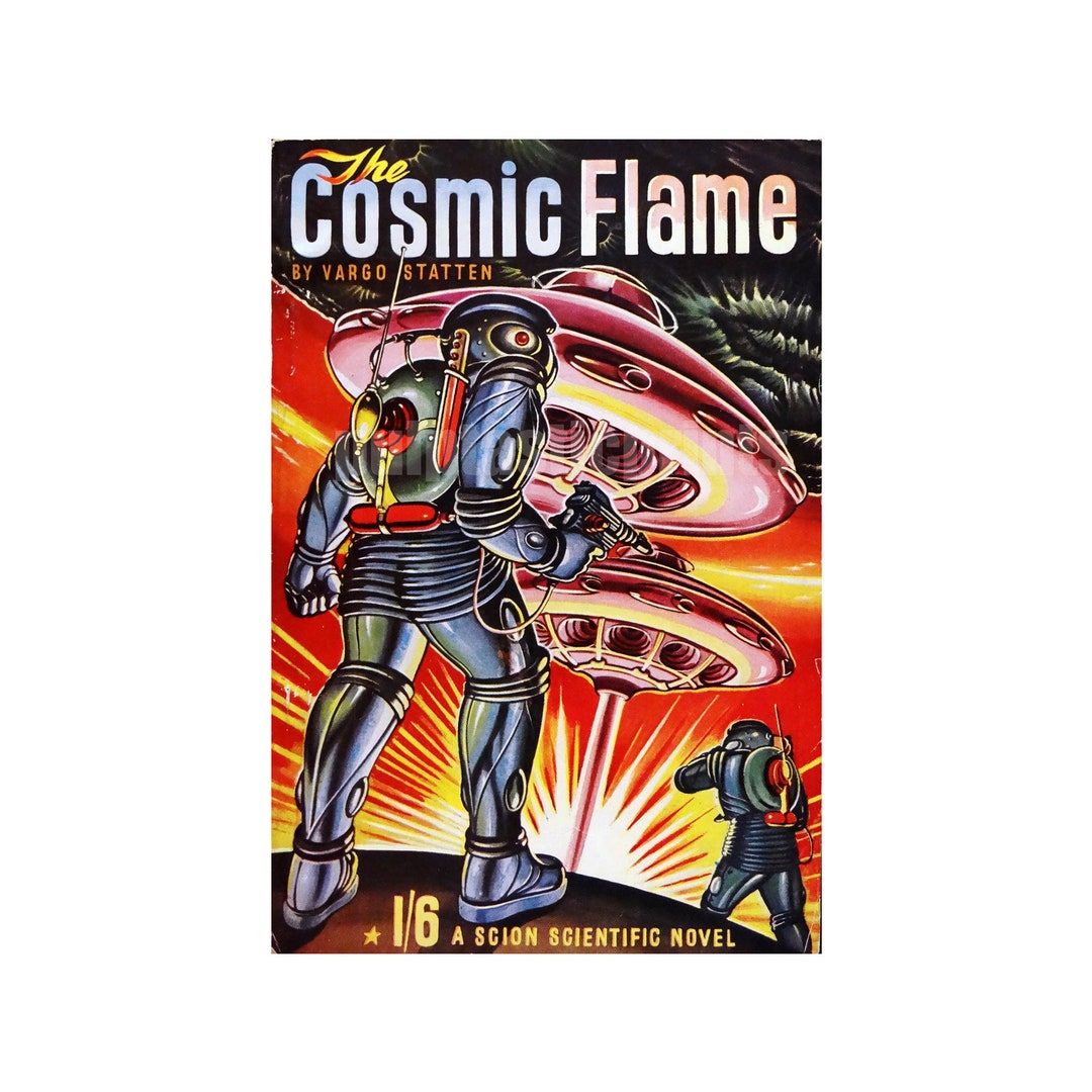The Cosmic Flame Vintage Sci Fi Pulp Paperback Cover Repro Science