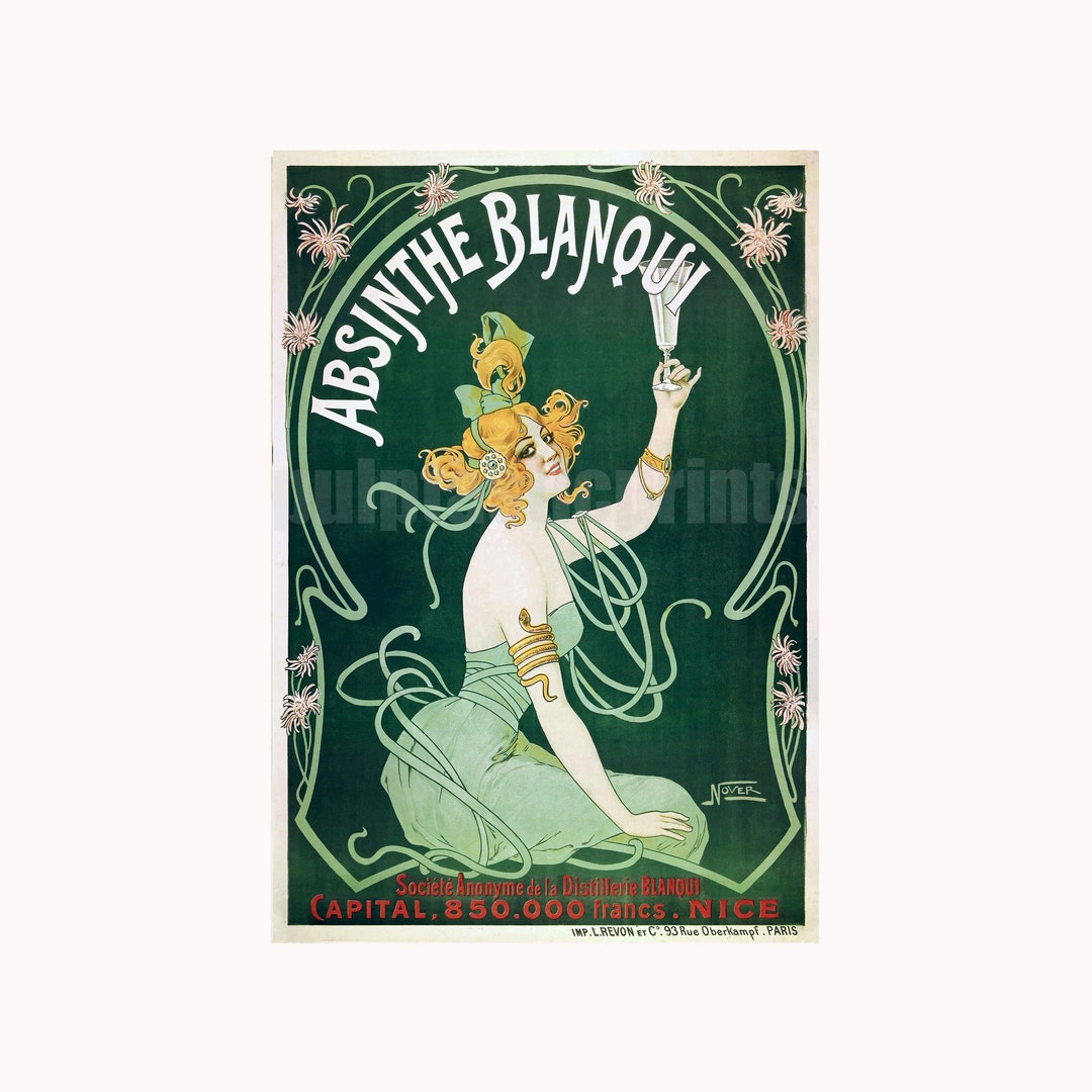 Art Nouveau Print Absinthe Blanqui Repro of Liqueur Absinthe Ad C. 1898 ...