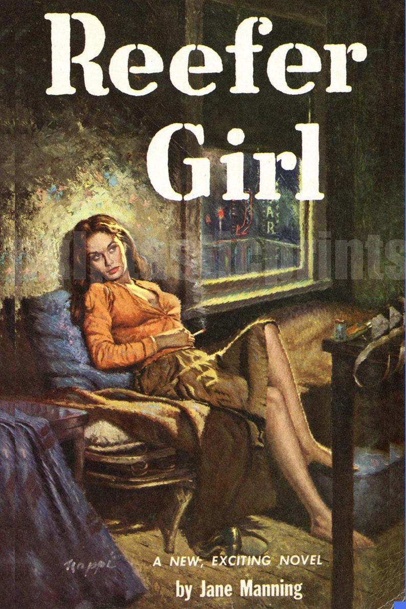 Marijuana Pulp Art Print Reefer Girl Vintage Pulp Paperback - Etsy
