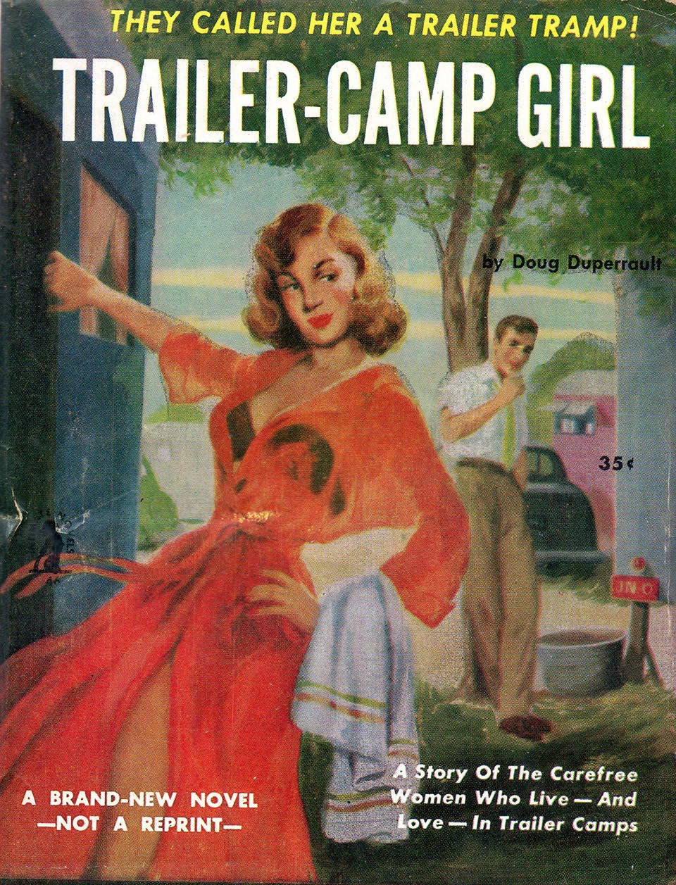 Pulp Art Print Trailer Camp Girl Vintage Pulp Paperback Etsy