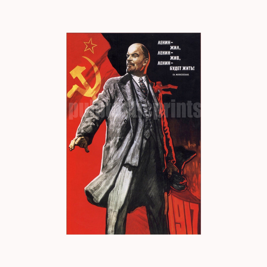 Lenin Lived, Lenin is Alive, Lenin Will Live USSR Poster Repro Soviet ...