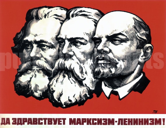 Long Live Marxism-leninism Vintage USSR Poster of Marx - Etsy