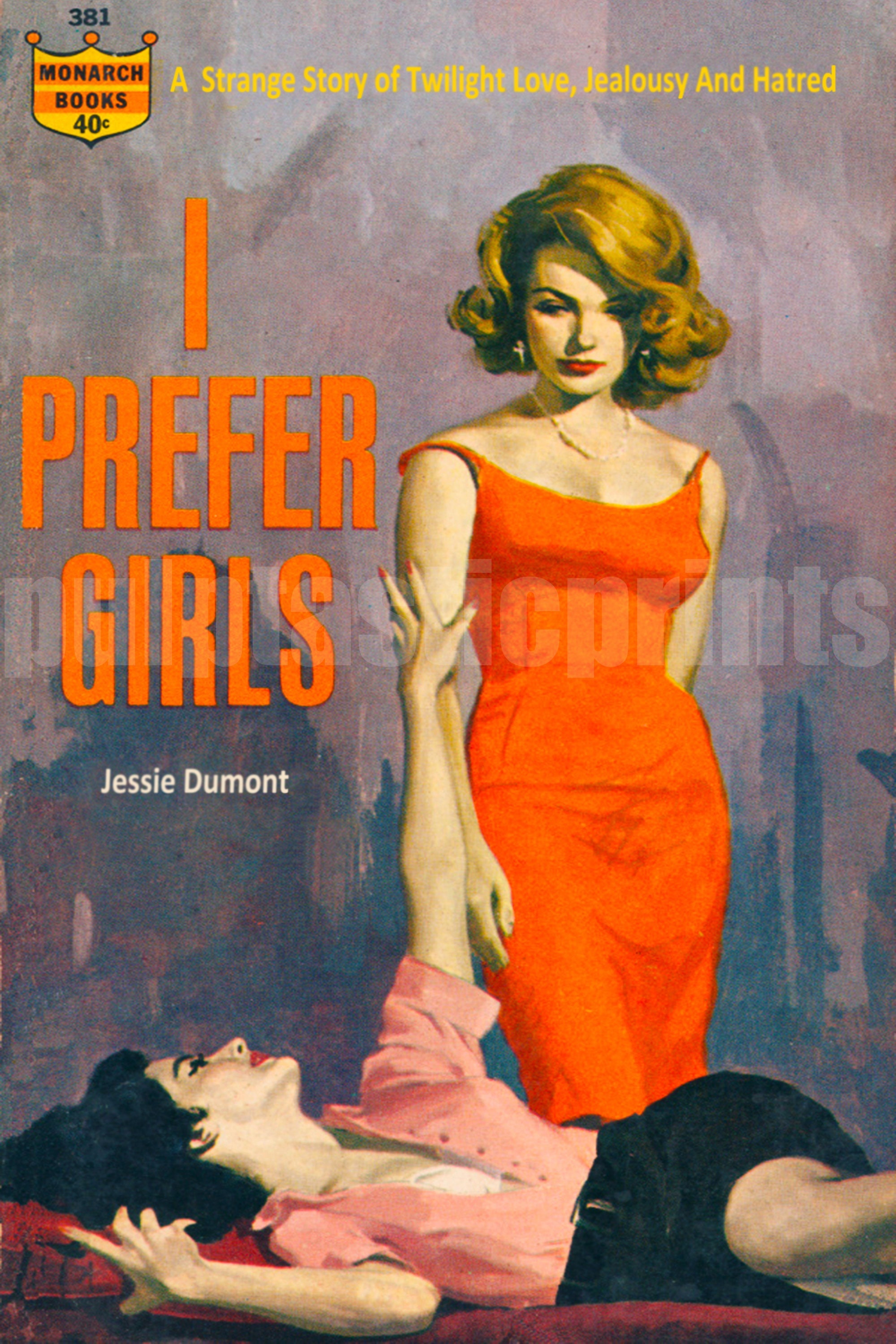 Lesbian Print I Prefer Girls Vintage Pulp Paperback Cover - Etsy