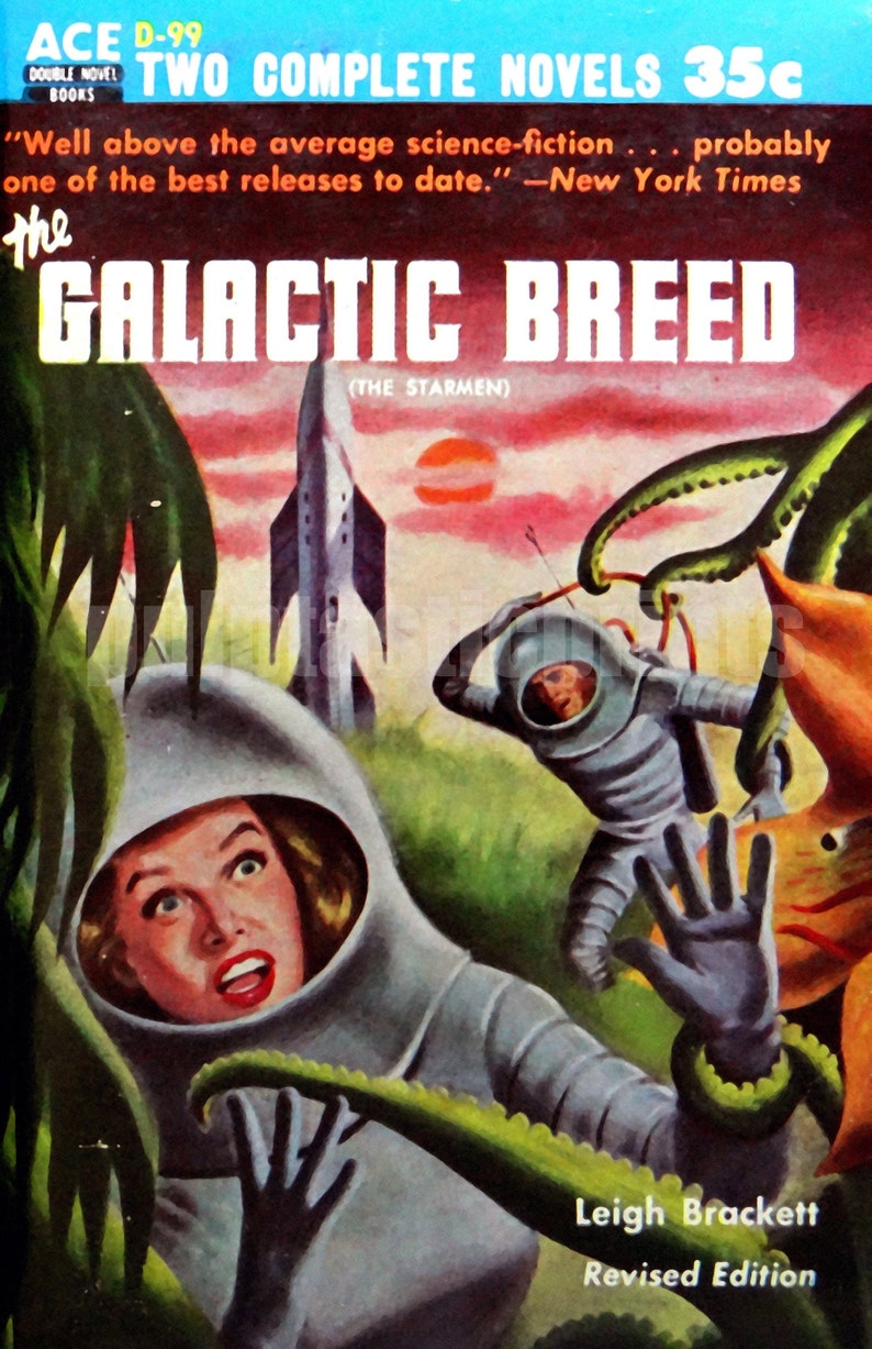 Sci fi pulp art print The Galactic Breed vintage pulp | Etsy
