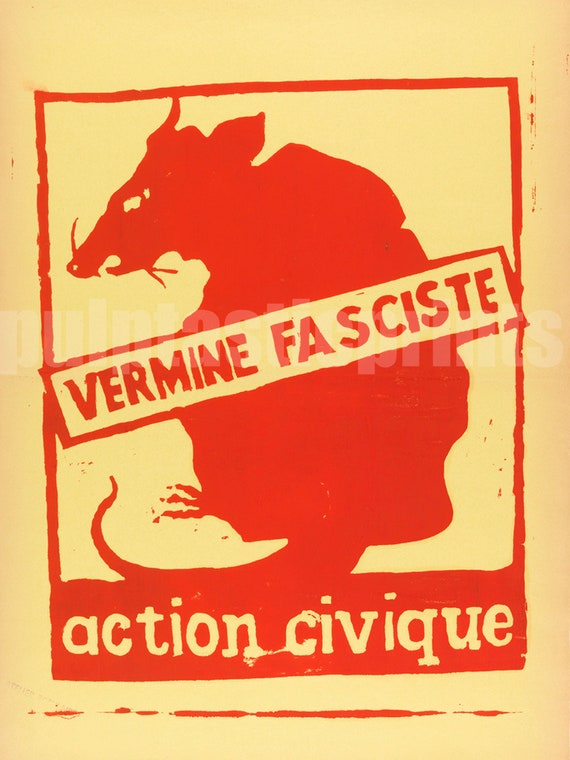 Vintage Anti-fascist Poster Vermin Fasciste vermin | Etsy