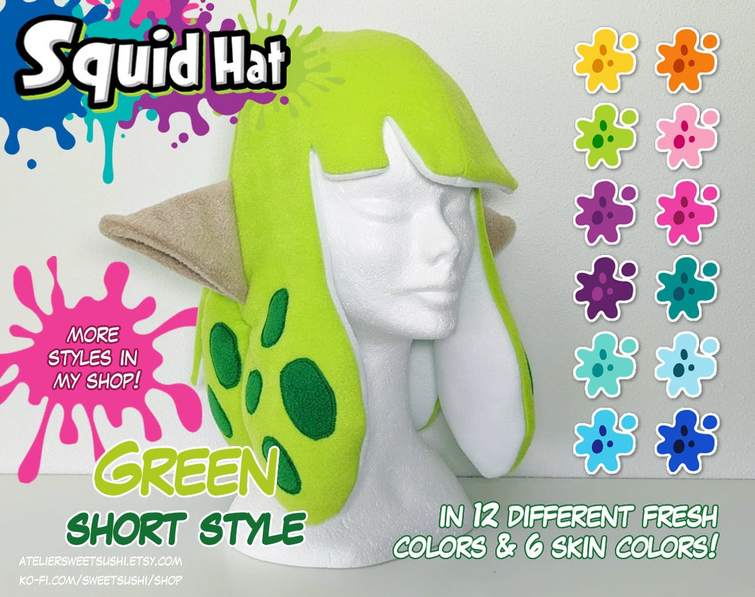 Green Splatoon 2 Hat Inkling Girl Short Hair - Etsy