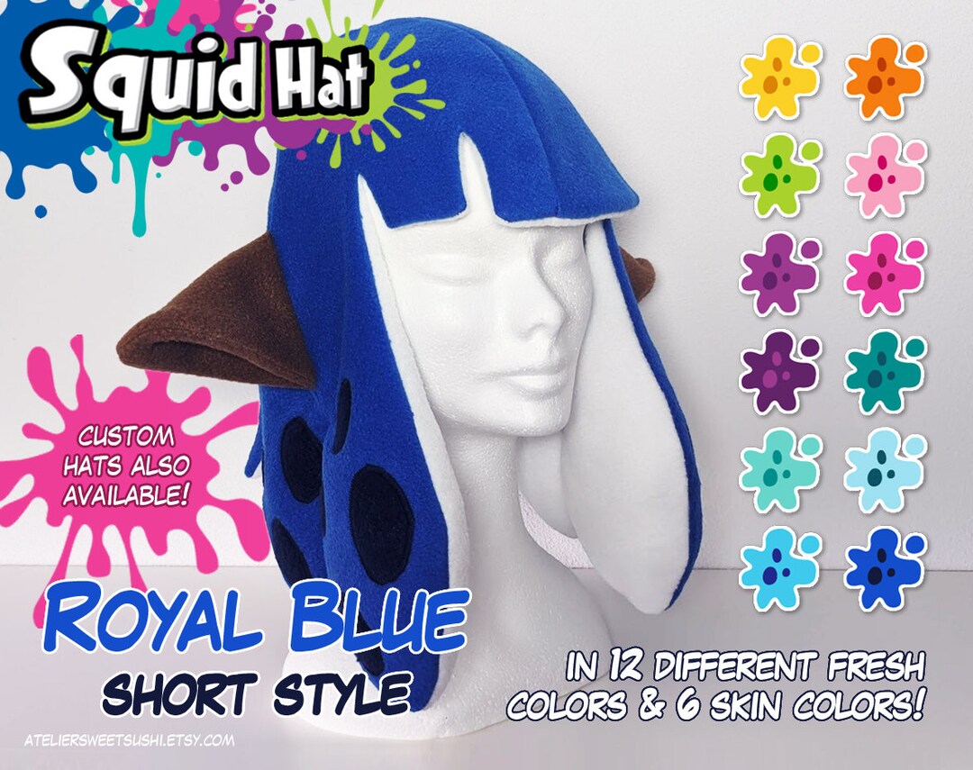 Royal Blue Splatoon 2 Hat Inkling Girl Short Hair - Etsy