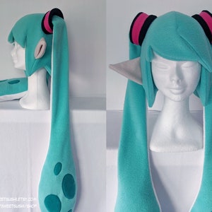 Hatsune Miku / Splatoon Hat- Inkling With Twintails - Turquoise - Etsy