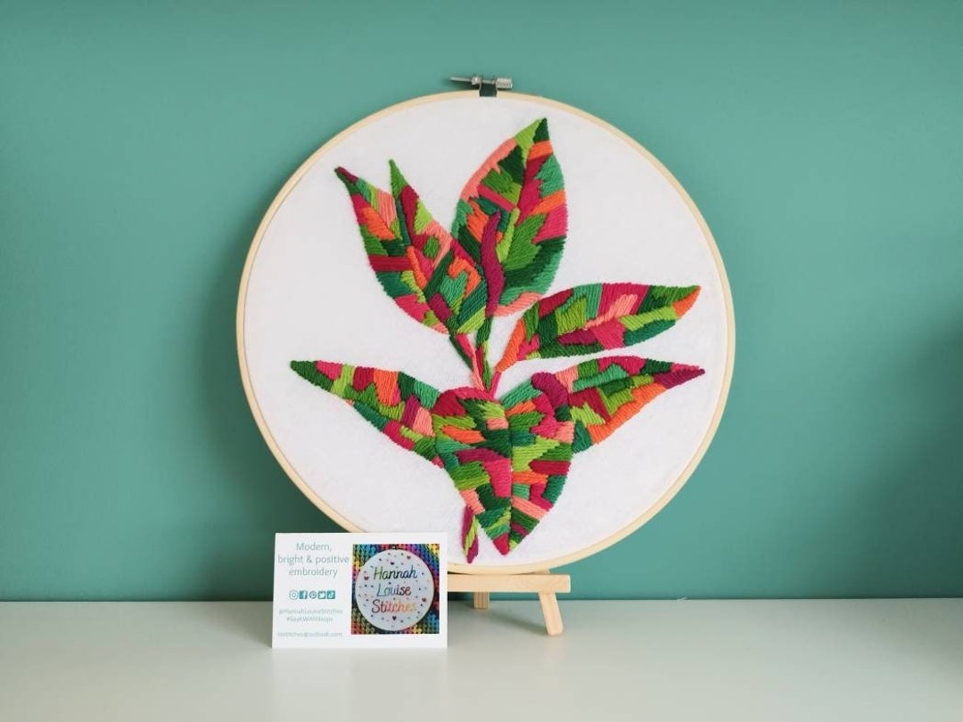 Calathea House Plant Thread Painting 10 Inch Embroidery Hoop, Home ...