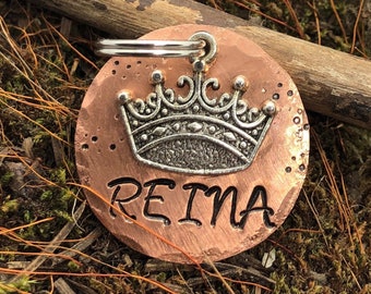 XL Dog ID Tag- Princess Crown- Personlized Pet Id Tag - Etsy