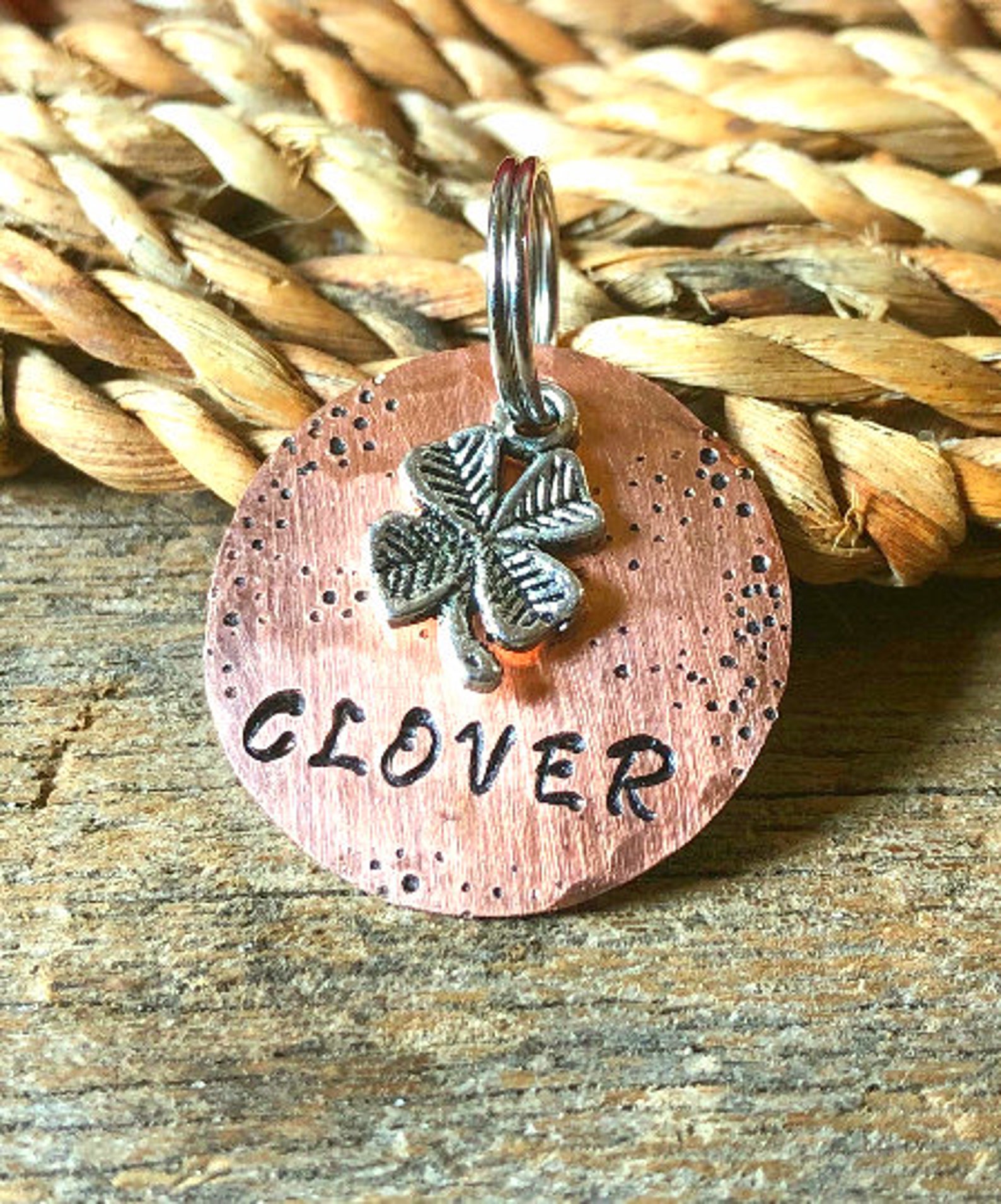 Shamrock Dog Tag, Pet ID Tag, Clover Dog Tag, Cat ID Tag, Personalized ...