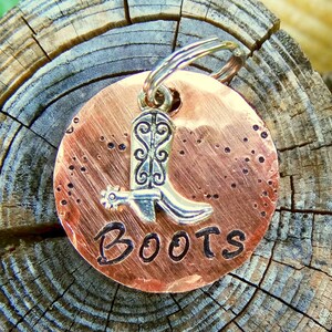 Cowboy Boot Dog Tag, Cat Tag, Personalized Dog Tag, Pet Name Tag ...