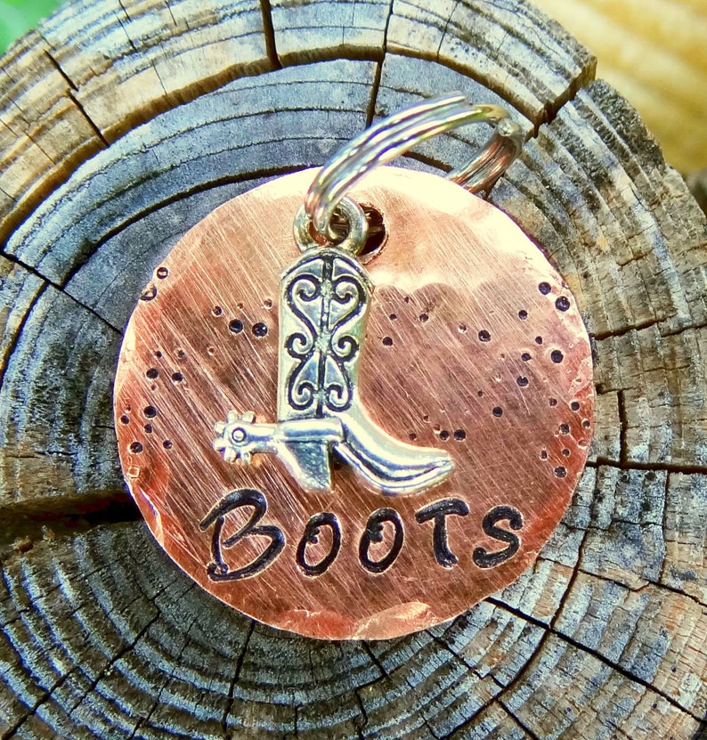 Cowboy Boot Dog Tag Cat Tag Personalized Dog Tag Pet Name | Etsy