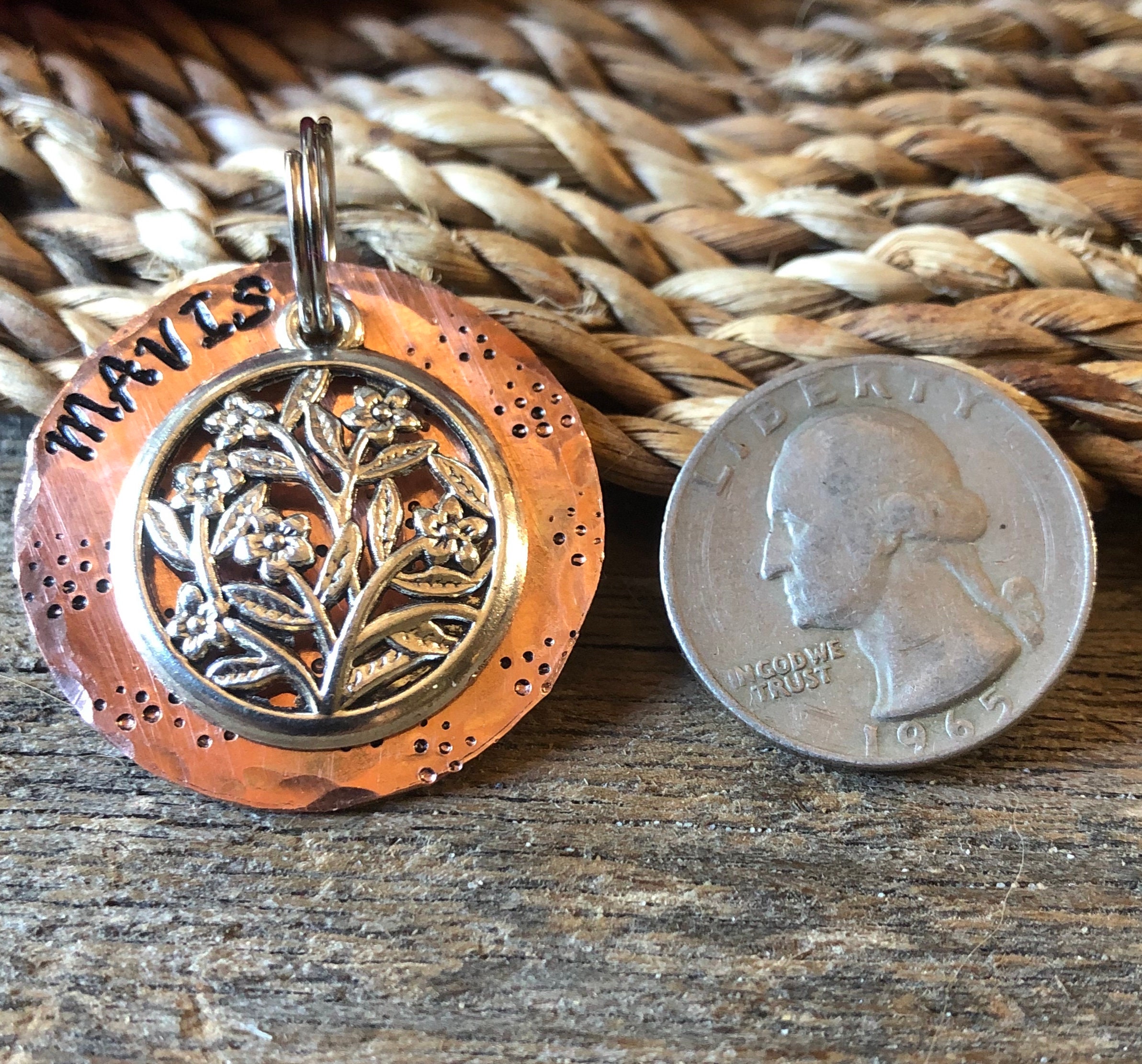 Flower Dog Tag Pet ID Tag Personalized Dog Tag Dog Collar | Etsy