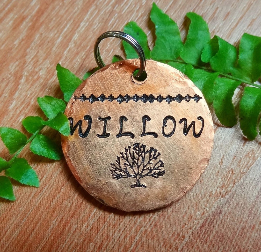 Copper Dog Tag, Tree Dog Tag,willow, Personalized Dog ID, Personalized ...