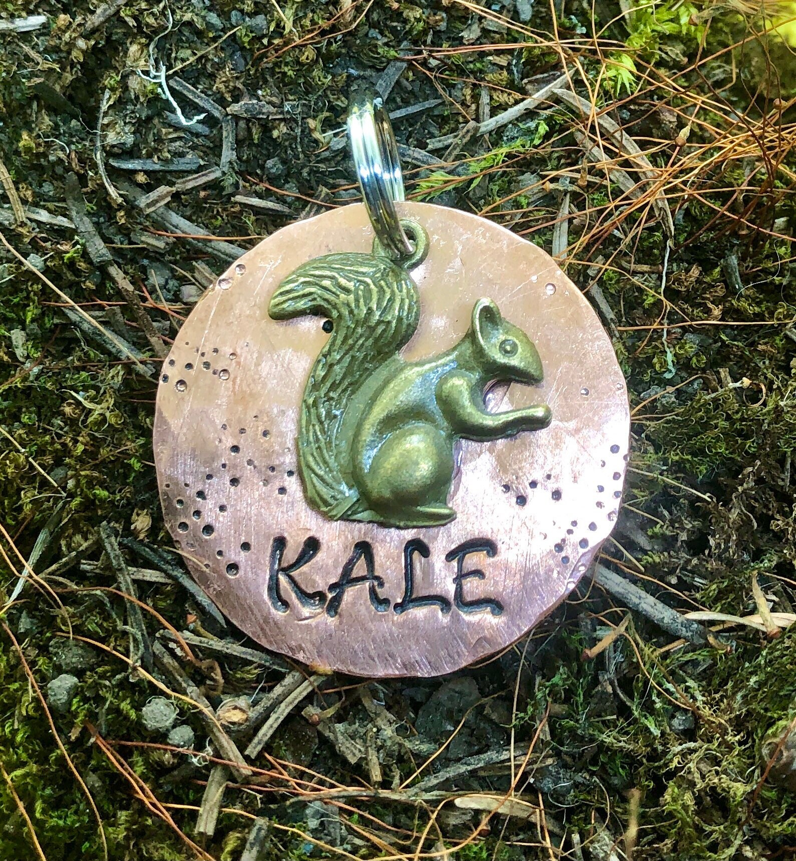 Squirrel Dog Tag Personalized Dog Tag Pet ID Tag Copper Dog | Etsy