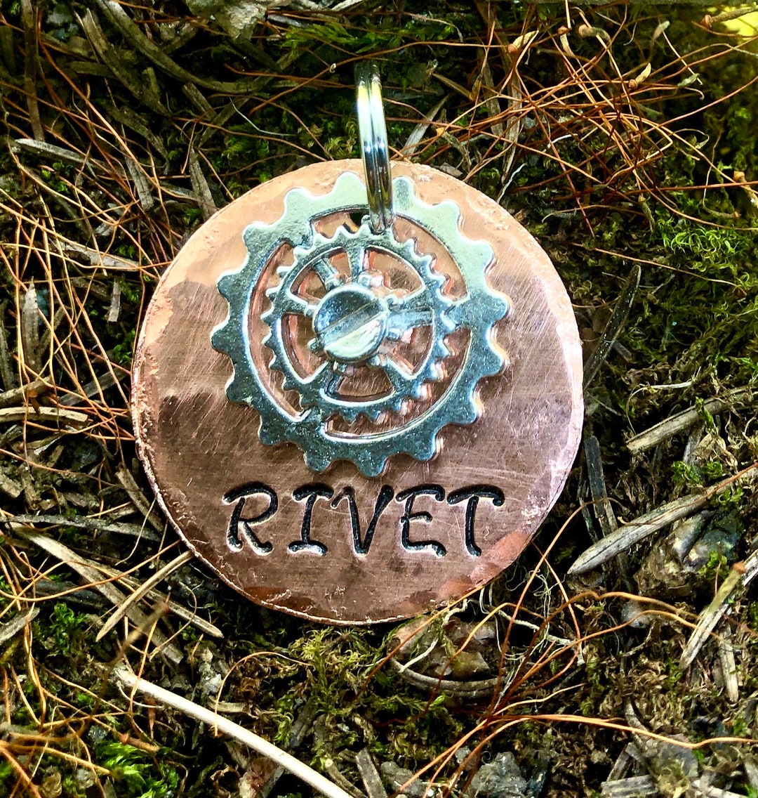 Sprocket Dog Tag, Steampunk, Gizmo, Copper Dog Tag, Personalized Dog ...